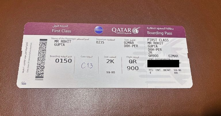 Review : Qatar Airways A-380 First Class, Doha - Perth - pointsHq